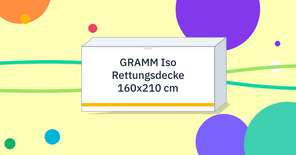Symbolbild: Packung mit der Aufschrift GRAMM Iso Rettungsdecke 160x210 cm (PZN 07356208) – Verfügbarkeit und Bezug in Apotheken in Frankfurt am Main