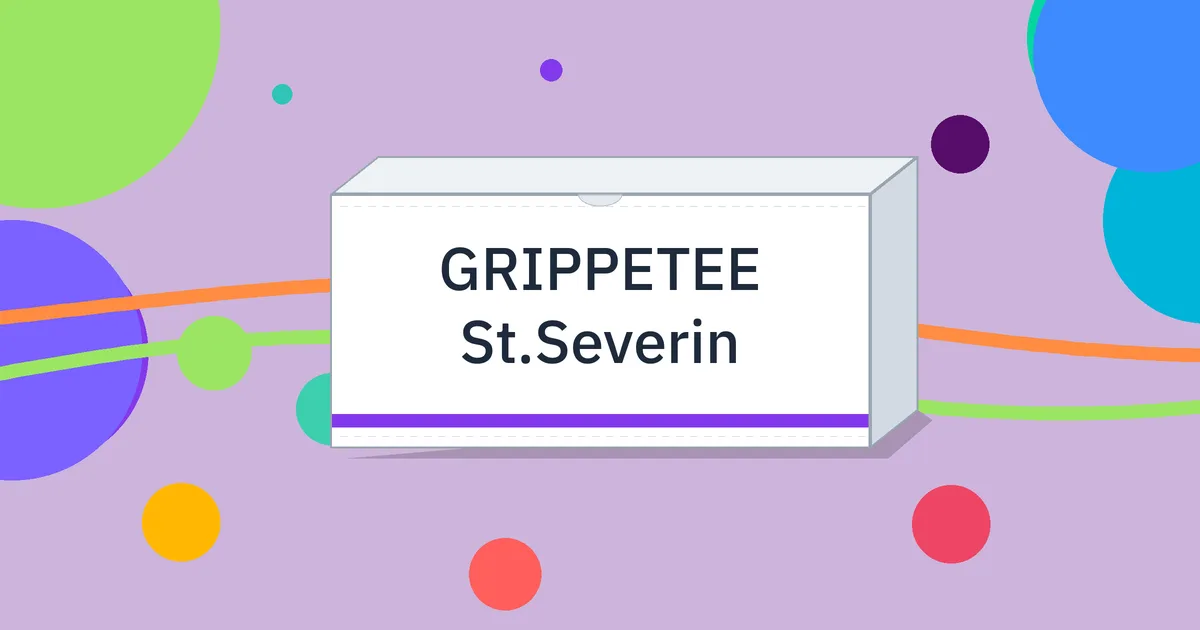 Symbolbild: Packung mit der Aufschrift GRIPPETEE St.Severin (PZN 18263131) – Verfügbarkeit und Bezug in Apotheken in Frankfurt am Main