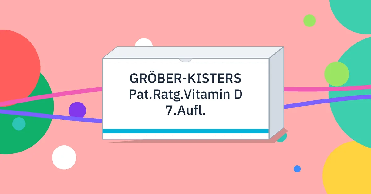 Symbolbild: Packung mit der Aufschrift GRÖBER-KISTERS Pat.Ratg.Vitamin D 7.Aufl. (PZN 16506598) – Verfügbarkeit und Bezug in Apotheken in Frankfurt am Main