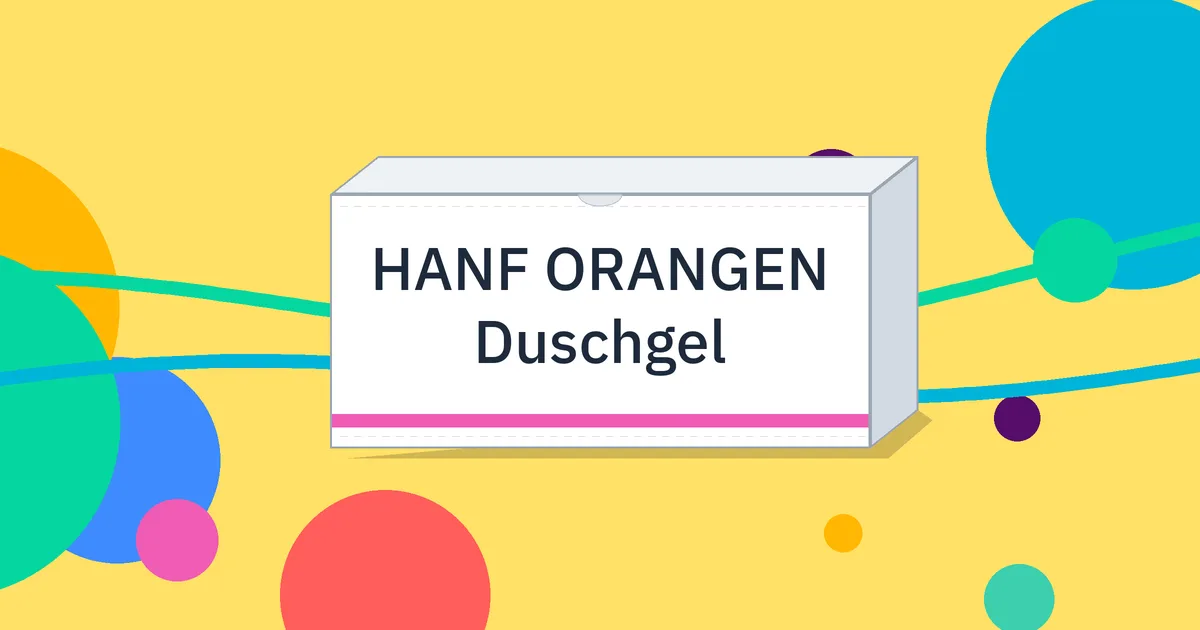 Symbolbild: Packung mit der Aufschrift HANF ORANGEN Duschgel (PZN 08487214) – Verfügbarkeit und Bezug in Apotheken in Frankfurt am Main