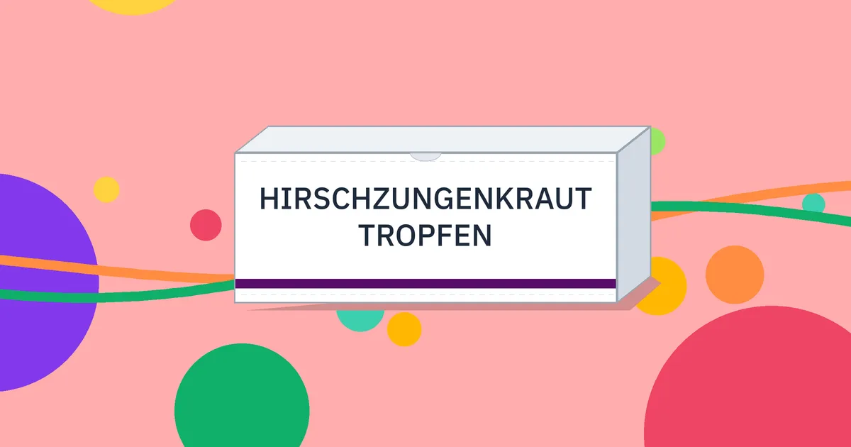Symbolbild: Packung mit der Aufschrift HIRSCHZUNGENKRAUT TROPFEN (PZN 14282887) – Verfügbarkeit und Bezug in Apotheken in Frankfurt am Main