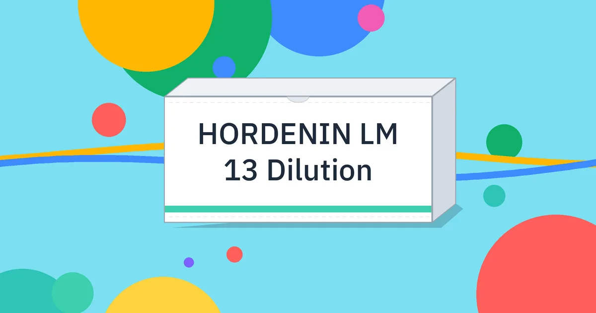 Symbolbild: Packung mit der Aufschrift HORDENIN LM 13 Dilution (PZN 13555389) – Verfügbarkeit und Bezug in Apotheken in Frankfurt am Main