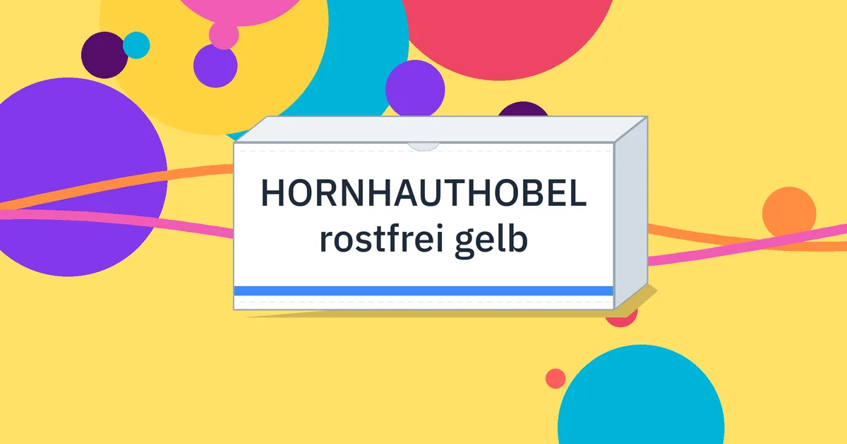 Symbolbild: Packung mit der Aufschrift HORNHAUTHOBEL rostfrei gelb (PZN 01524024) – Verfügbarkeit und Bezug in Apotheken in Frankfurt am Main