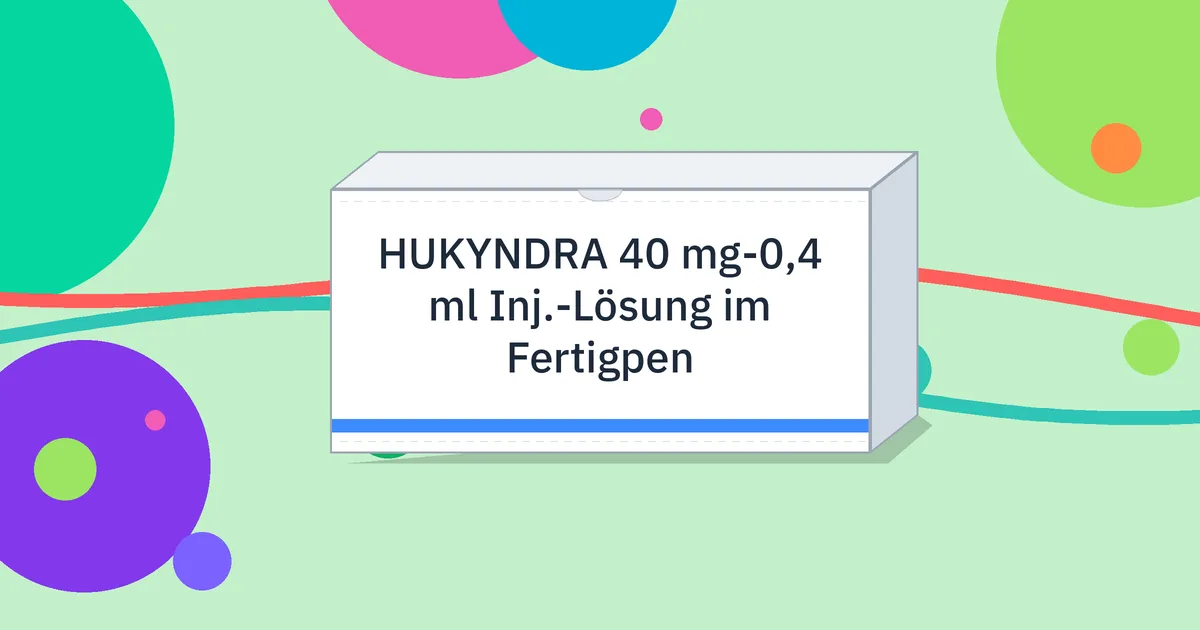 Symbolbild: Packung mit der Aufschrift HUKYNDRA 40 mg-0,4 ml Inj.-Lösung im Fertigpen (PZN 18744942) – Verfügbarkeit und Bezug in Apotheken in Frankfurt am Main