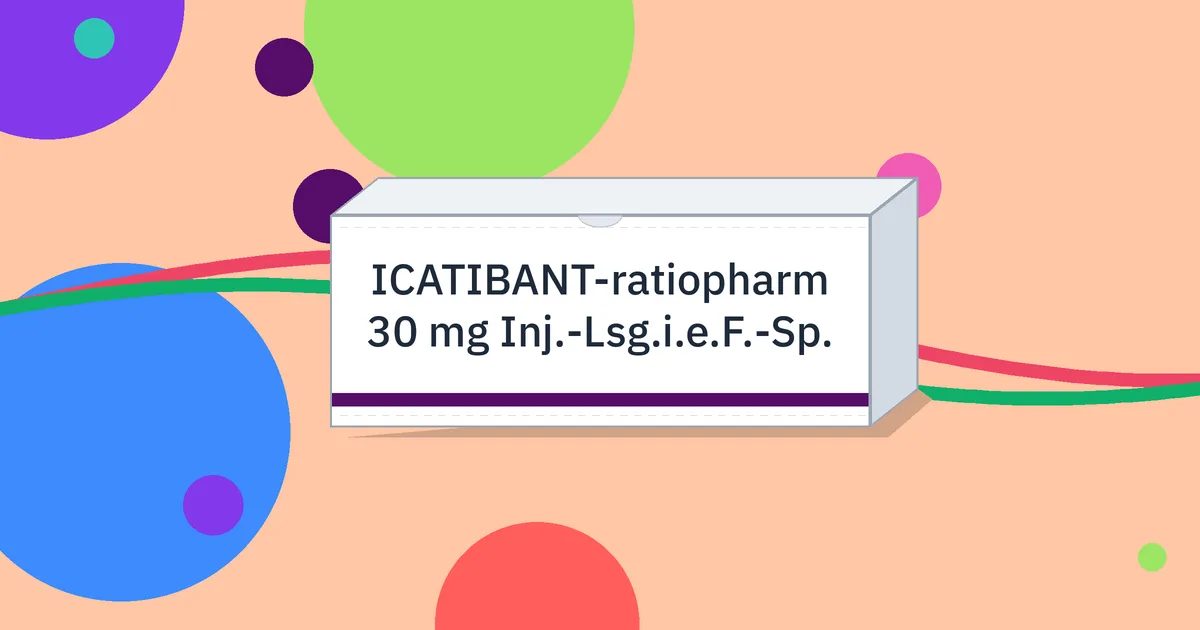 Symbolbild: Packung mit der Aufschrift ICATIBANT-ratiopharm 30 mg Inj.-Lsg.i.e.F.-Sp. (PZN 16850640) – Verfügbarkeit und Bezug in Apotheken in Frankfurt am Main