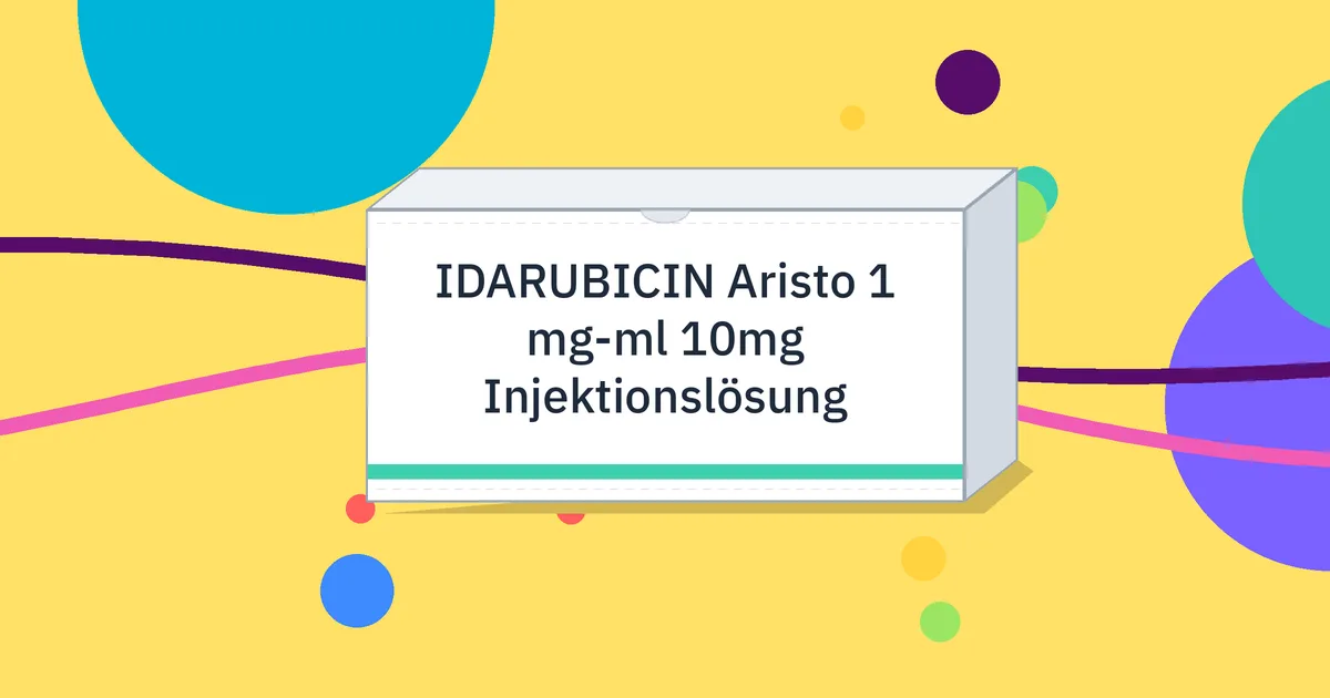 Symbolbild: Packung mit der Aufschrift IDARUBICIN Aristo 1 mg-ml 10mg Injektionslösung (PZN 16911809) – Verfügbarkeit und Bezug in Apotheken in Frankfurt am Main
