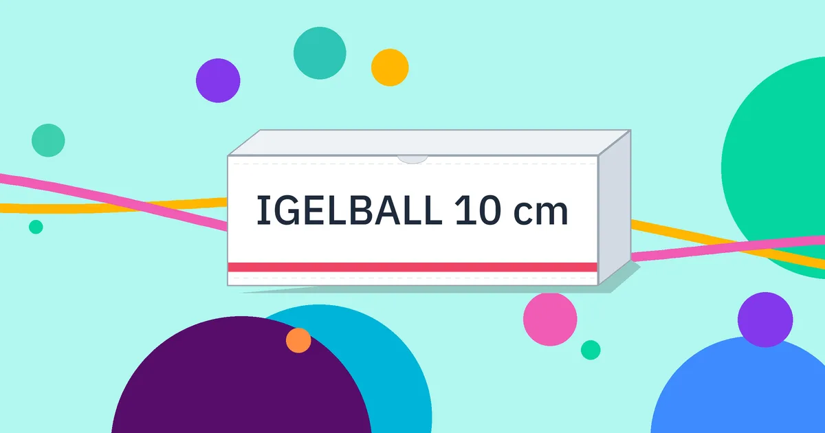 Symbolbild: Packung mit der Aufschrift IGELBALL 10 cm (PZN 10997773) – Verfügbarkeit und Bezug in Apotheken in Frankfurt am Main
