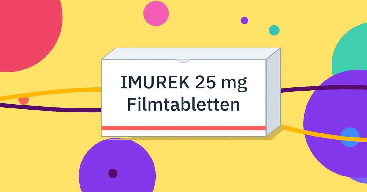 Symbolbild: Packung mit der Aufschrift IMUREK 25 mg Filmtabletten (PZN 03942607) – Verfügbarkeit und Bezug in Apotheken in Frankfurt am Main