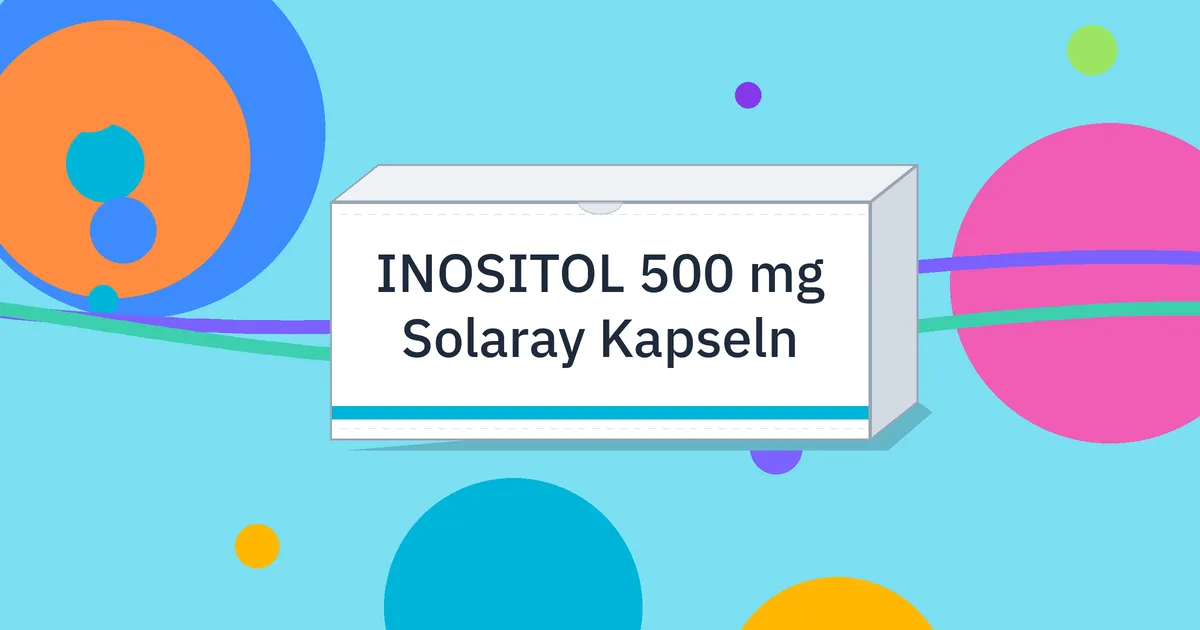 Symbolbild: Packung mit der Aufschrift INOSITOL 500 mg Solaray Kapseln (PZN 17254070) – Verfügbarkeit und Bezug in Apotheken in Frankfurt am Main