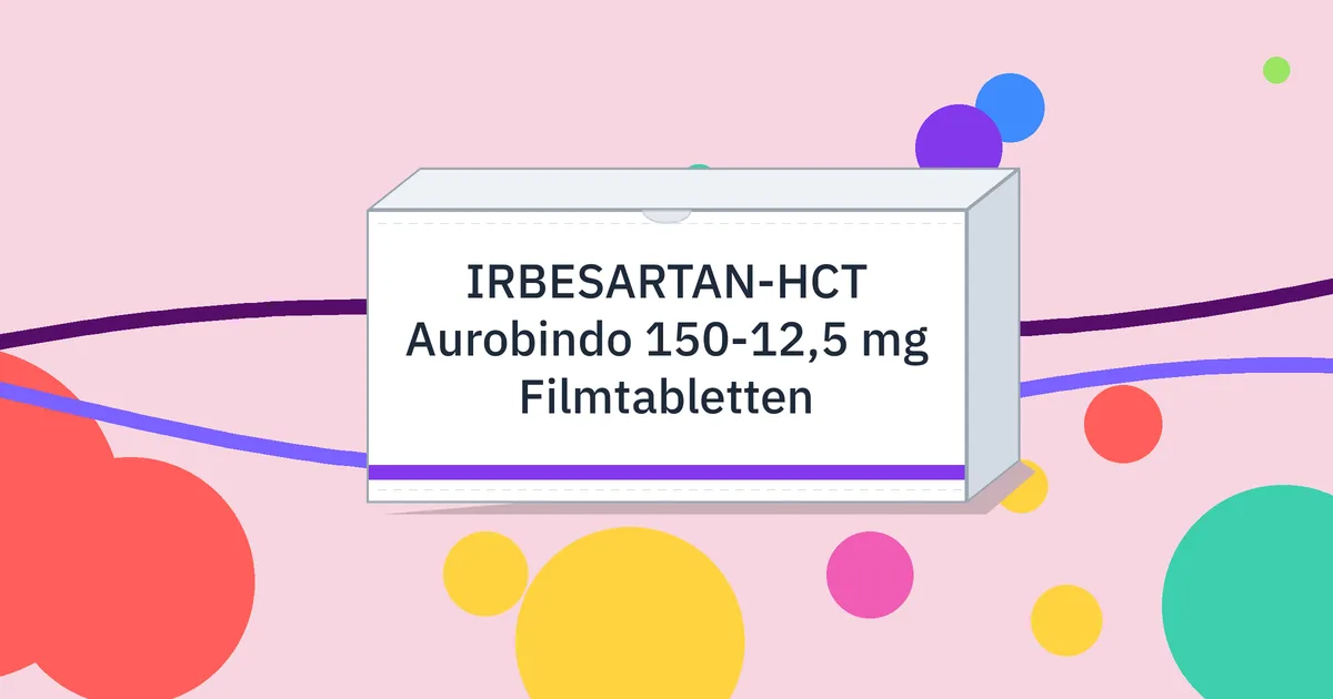 Symbolbild: Packung mit der Aufschrift IRBESARTAN-HCT Aurobindo 150-12,5 mg Filmtabletten (PZN 02815947) – Verfügbarkeit und Bezug in Apotheken in Frankfurt am Main