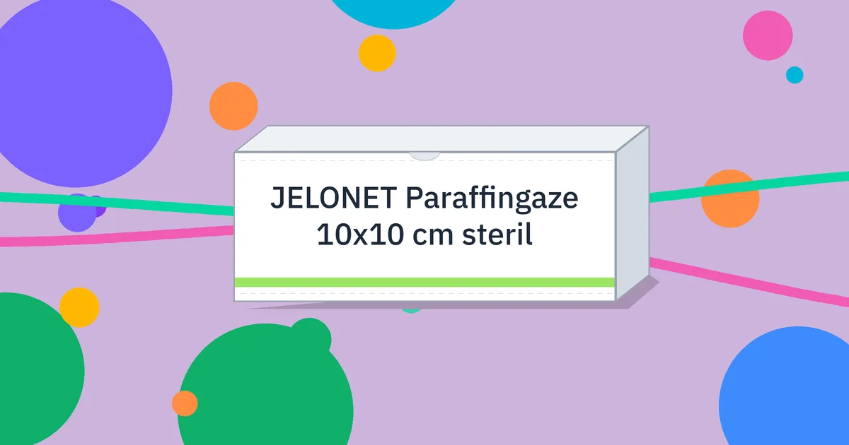 Symbolbild: Packung mit der Aufschrift JELONET Paraffingaze 10x10 cm steril (PZN 13972124) – Verfügbarkeit und Bezug in Apotheken in Frankfurt am Main