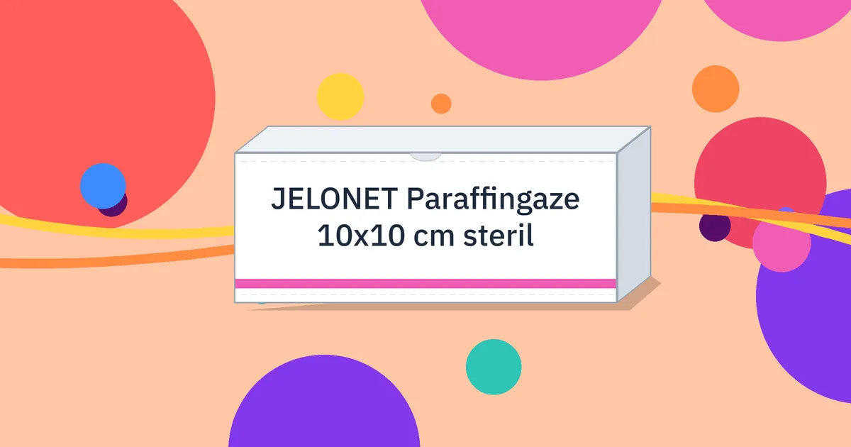 Symbolbild: Packung mit der Aufschrift JELONET Paraffingaze 10x10 cm steril (PZN 13972130) – Verfügbarkeit und Bezug in Apotheken in Frankfurt am Main