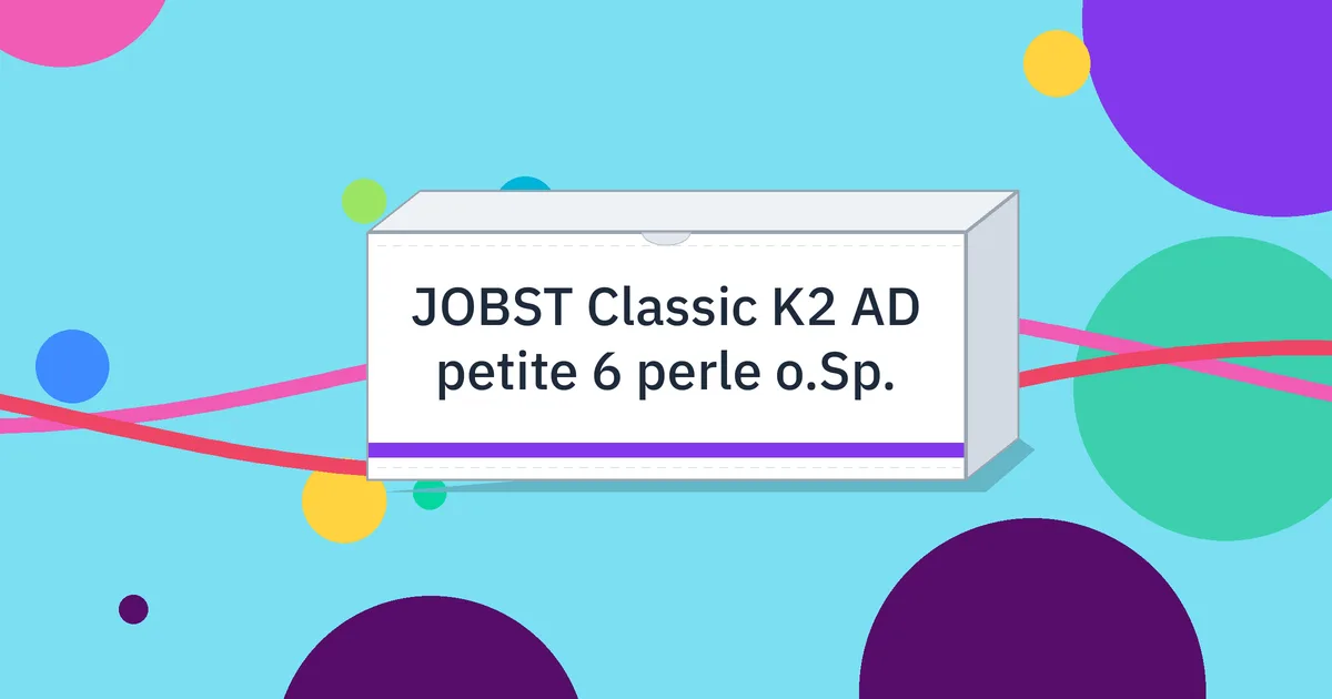 Symbolbild: Packung mit der Aufschrift JOBST Classic K2 AD petite 6 perle o.Sp. (PZN 11269490) – Verfügbarkeit und Bezug in Apotheken in Frankfurt am Main