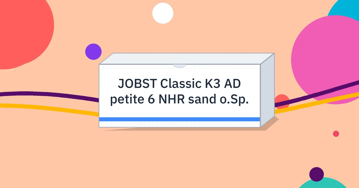 Symbolbild: Packung mit der Aufschrift JOBST Classic K3 AD petite 6 NHR sand o.Sp. (PZN 13070344) – Verfügbarkeit und Bezug in Apotheken in Frankfurt am Main