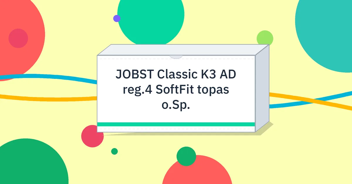 Symbolbild: Packung mit der Aufschrift JOBST Classic K3 AD reg.4 SoftFit topas o.Sp. (PZN 14224105) – Verfügbarkeit und Bezug in Apotheken in Frankfurt am Main