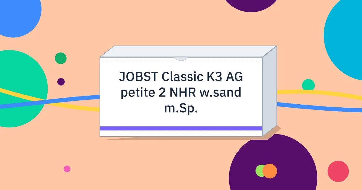 Symbolbild: Packung mit der Aufschrift JOBST Classic K3 AG petite 2 NHR w.sand m.Sp. (PZN 13072751) – Verfügbarkeit und Bezug in Apotheken in Frankfurt am Main