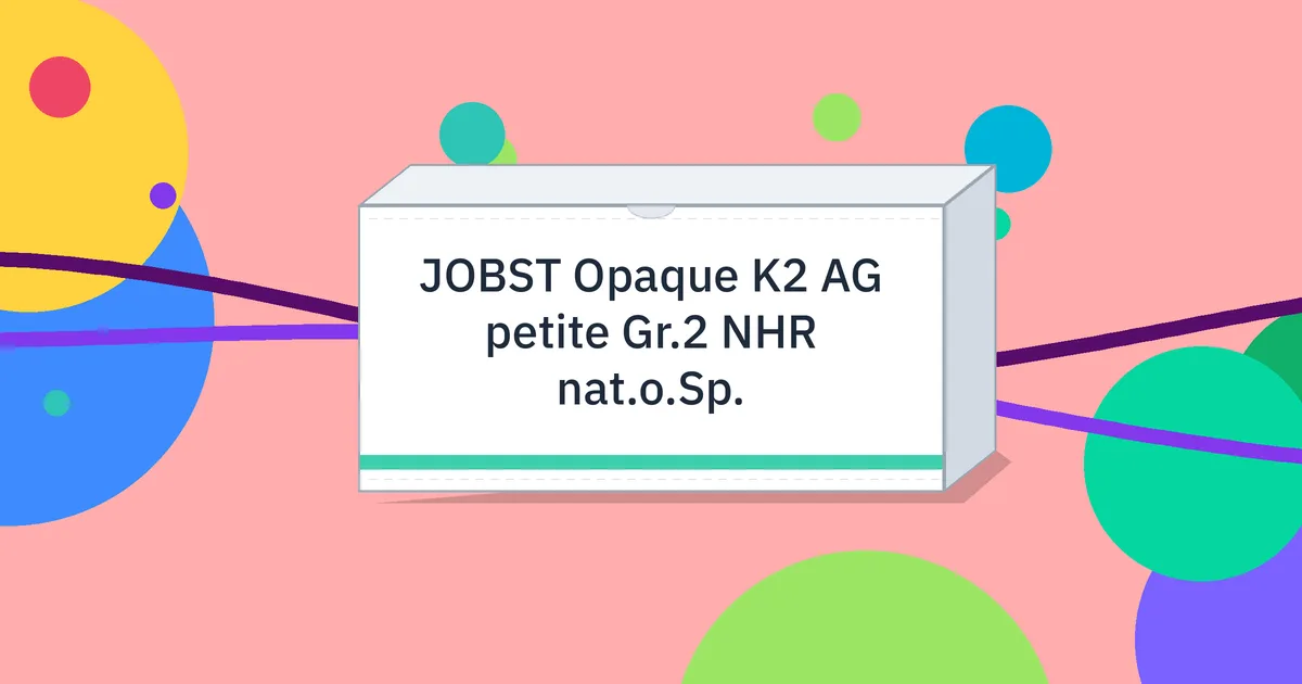 Symbolbild: Packung mit der Aufschrift JOBST Opaque K2 AG petite Gr.2 NHR nat.o.Sp. (PZN 10723892) – Verfügbarkeit und Bezug in Apotheken in Frankfurt am Main