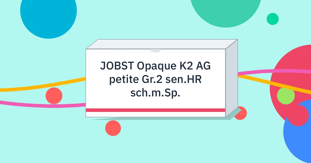Symbolbild: Packung mit der Aufschrift JOBST Opaque K2 AG petite Gr.2 sen.HR sch.m.Sp. (PZN 12142969) – Verfügbarkeit und Bezug in Apotheken in Frankfurt am Main
