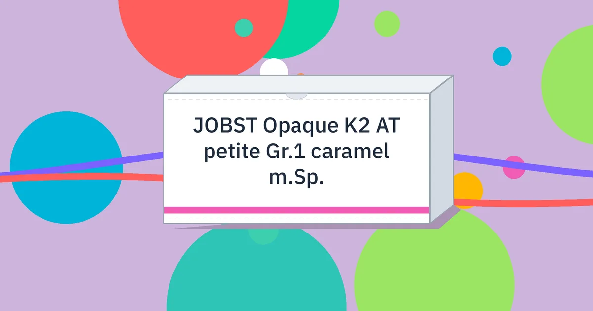 Symbolbild: Packung mit der Aufschrift JOBST Opaque K2 AT petite Gr.1 caramel m.Sp. (PZN 11257386) – Verfügbarkeit und Bezug in Apotheken in Frankfurt am Main