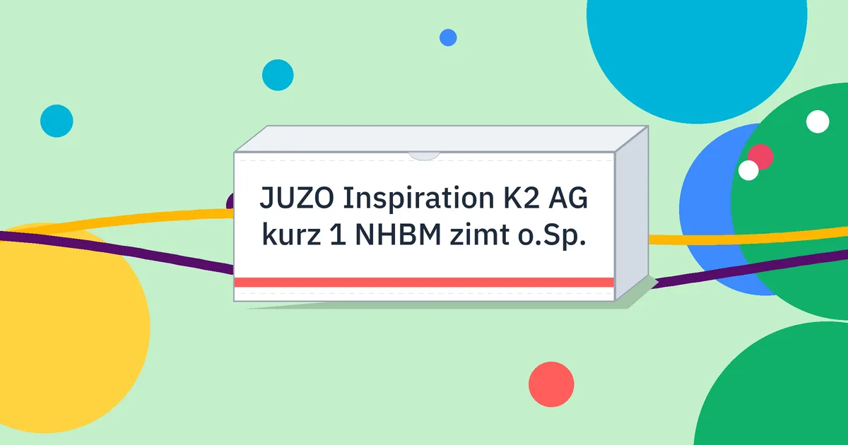 Symbolbild: Packung mit der Aufschrift JUZO Inspiration K2 AG kurz 1 NHBM zimt o.Sp. (PZN 14947453) – Verfügbarkeit und Bezug in Apotheken in Frankfurt am Main