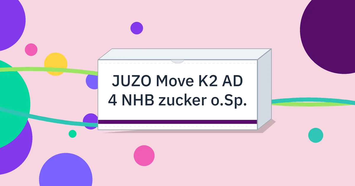 Symbolbild: Packung mit der Aufschrift JUZO Move K2 AD 4 NHB zucker o.Sp. (PZN 18507975) – Verfügbarkeit und Bezug in Apotheken in Frankfurt am Main