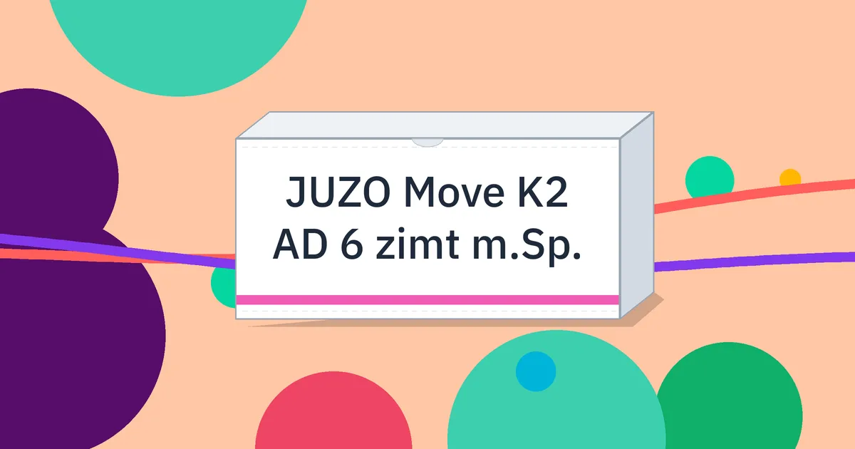 Symbolbild: Packung mit der Aufschrift JUZO Move K2 AD 6 zimt m.Sp. (PZN 18507165) – Verfügbarkeit und Bezug in Apotheken in Frankfurt am Main