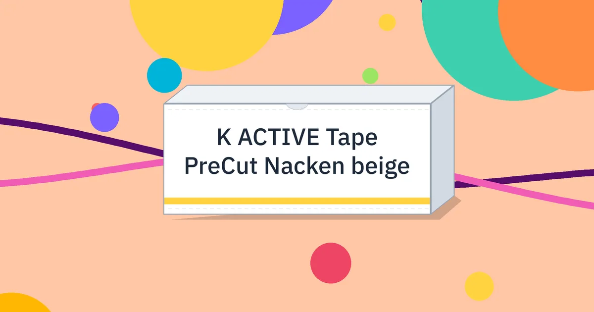 Symbolbild: Packung mit der Aufschrift K ACTIVE Tape PreCut Nacken beige (PZN 06936889) – Verfügbarkeit und Bezug in Apotheken in Frankfurt am Main