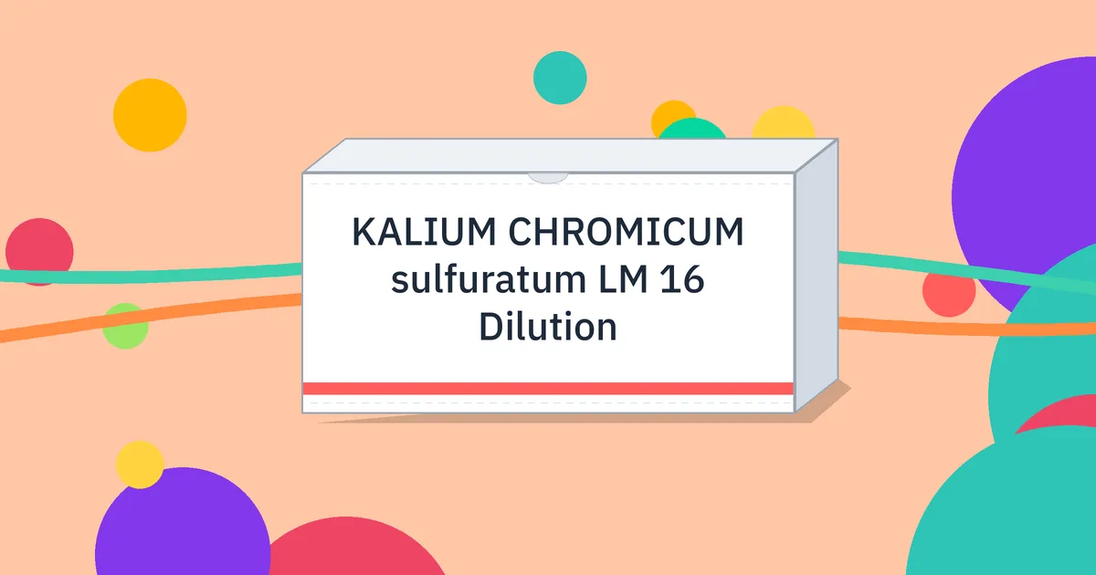 Symbolbild: Packung mit der Aufschrift KALIUM CHROMICUM sulfuratum LM 16 Dilution (PZN 12919719) – Verfügbarkeit und Bezug in Apotheken in Frankfurt am Main