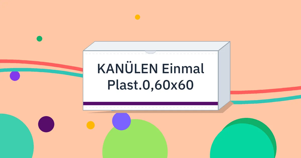 Symbolbild: Packung mit der Aufschrift KANÜLEN Einmal Plast.0,60x60 (PZN 01964409) – Verfügbarkeit und Bezug in Apotheken in Frankfurt am Main