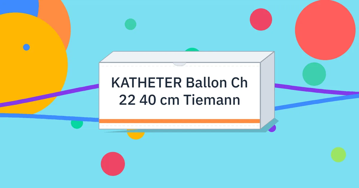 Symbolbild: Packung mit der Aufschrift KATHETER Ballon Ch 22 40 cm Tiemann (PZN 01730769) – Verfügbarkeit und Bezug in Apotheken in Frankfurt am Main