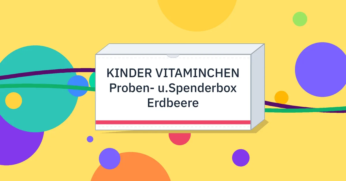 Symbolbild: Packung mit der Aufschrift KINDER VITAMINCHEN Proben- u.Spenderbox Erdbeere (PZN 15626231) – Verfügbarkeit und Bezug in Apotheken in Frankfurt am Main