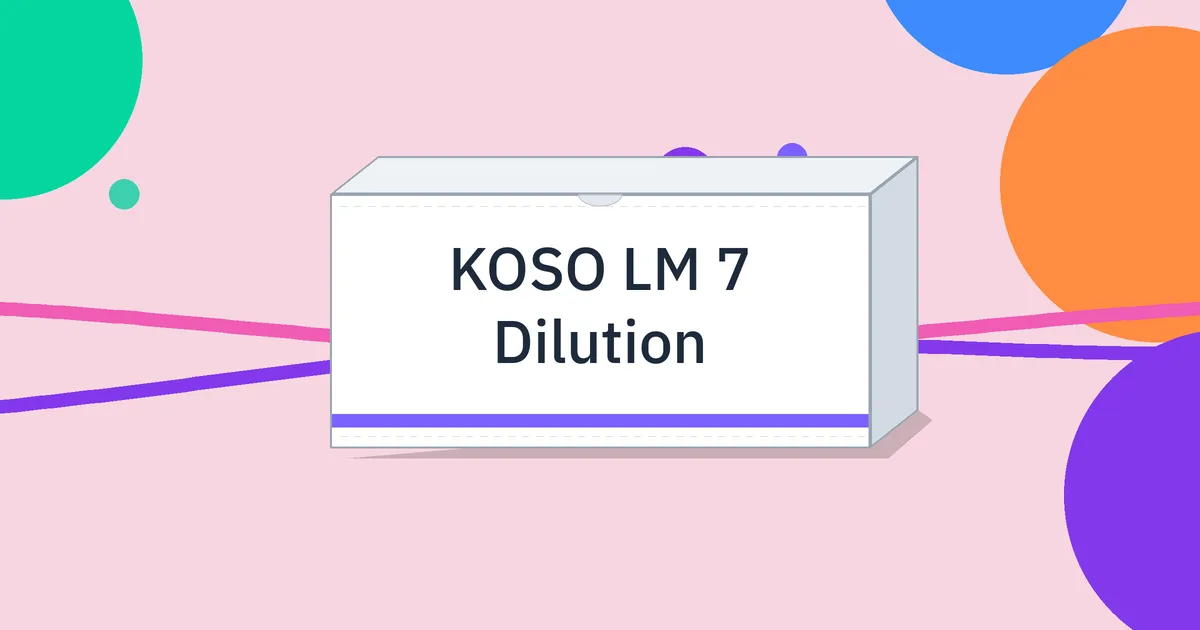 Symbolbild: Packung mit der Aufschrift KOSO LM 7 Dilution (PZN 13519815) – Verfügbarkeit und Bezug in Apotheken in Frankfurt am Main