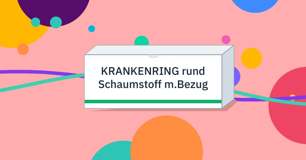 Symbolbild: Packung mit der Aufschrift KRANKENRING rund Schaumstoff m.Bezug (PZN 08726966) – Verfügbarkeit und Bezug in Apotheken in Frankfurt am Main