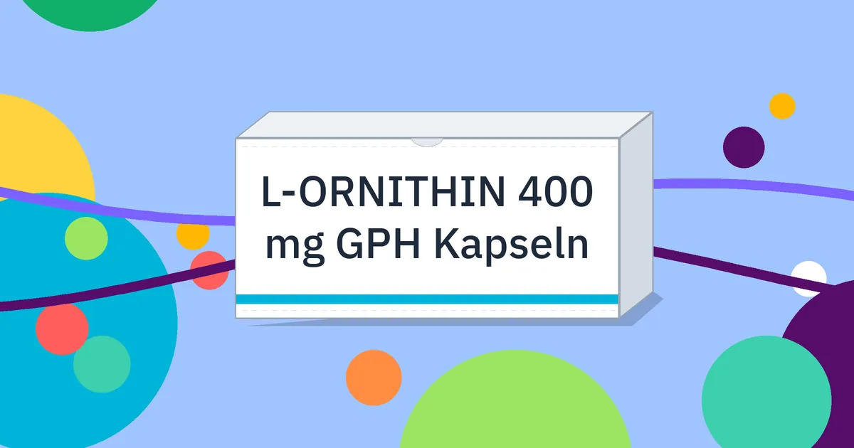 Symbolbild: Packung mit der Aufschrift L-ORNITHIN 400 mg GPH Kapseln (PZN 08404056) – Verfügbarkeit und Bezug in Apotheken in Frankfurt am Main