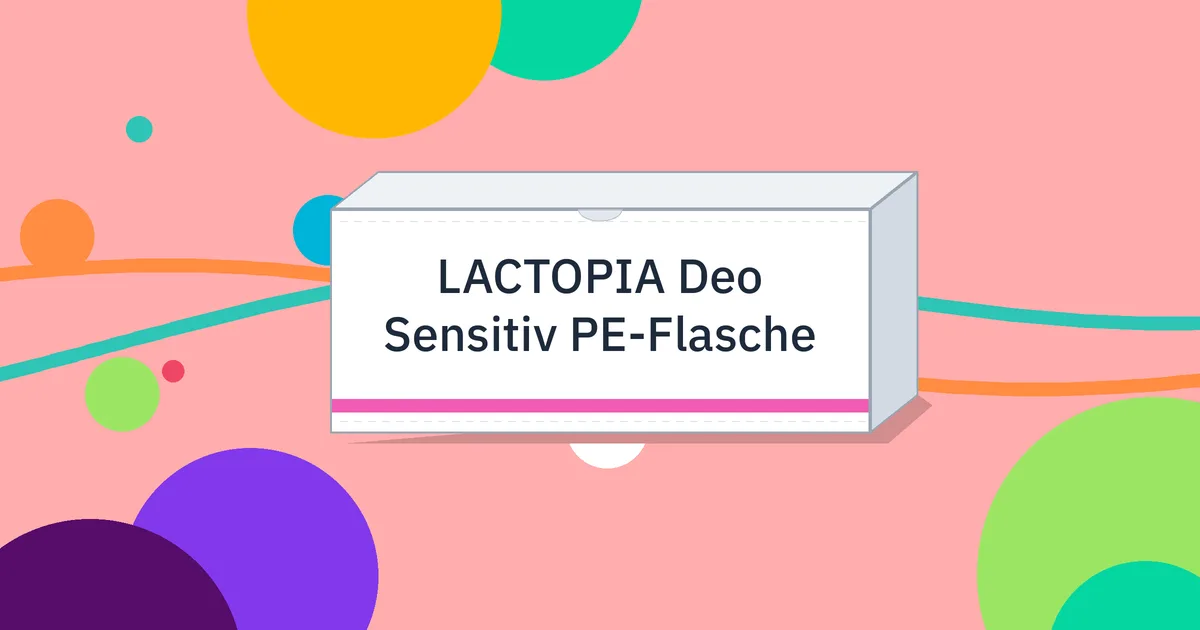 Symbolbild: Packung mit der Aufschrift LACTOPIA Deo Sensitiv PE-Flasche (PZN 10977799) – Verfügbarkeit und Bezug in Apotheken in Frankfurt am Main