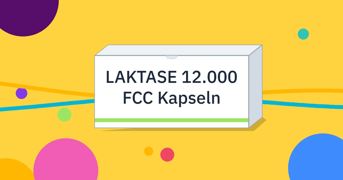 Symbolbild: Packung mit der Aufschrift LAKTASE 12.000 FCC Kapseln (PZN 01466350) – Verfügbarkeit und Bezug in Apotheken in Frankfurt am Main