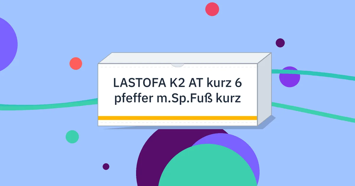 Symbolbild: Packung mit der Aufschrift LASTOFA K2 AT kurz 6 pfeffer m.Sp.Fuß kurz (PZN 13810309) – Verfügbarkeit und Bezug in Apotheken in Frankfurt am Main