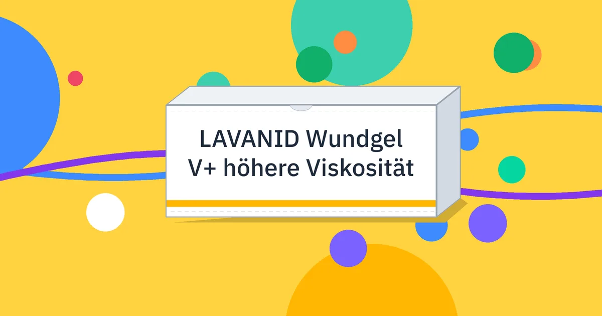 Symbolbild: Packung mit der Aufschrift LAVANID Wundgel V+ höhere Viskosität (PZN 10813543) – Verfügbarkeit und Bezug in Apotheken in Frankfurt am Main