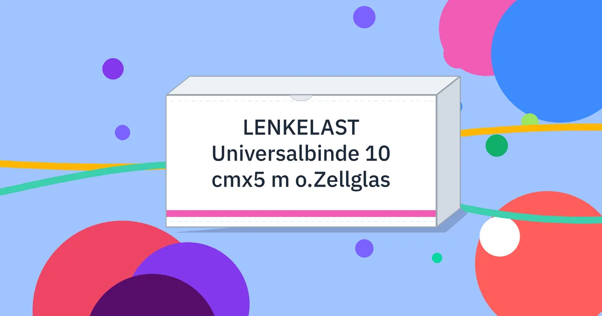 Symbolbild: Packung mit der Aufschrift LENKELAST Universalbinde 10 cmx5 m o.Zellglas (PZN 10931656) – Verfügbarkeit und Bezug in Apotheken in Frankfurt am Main