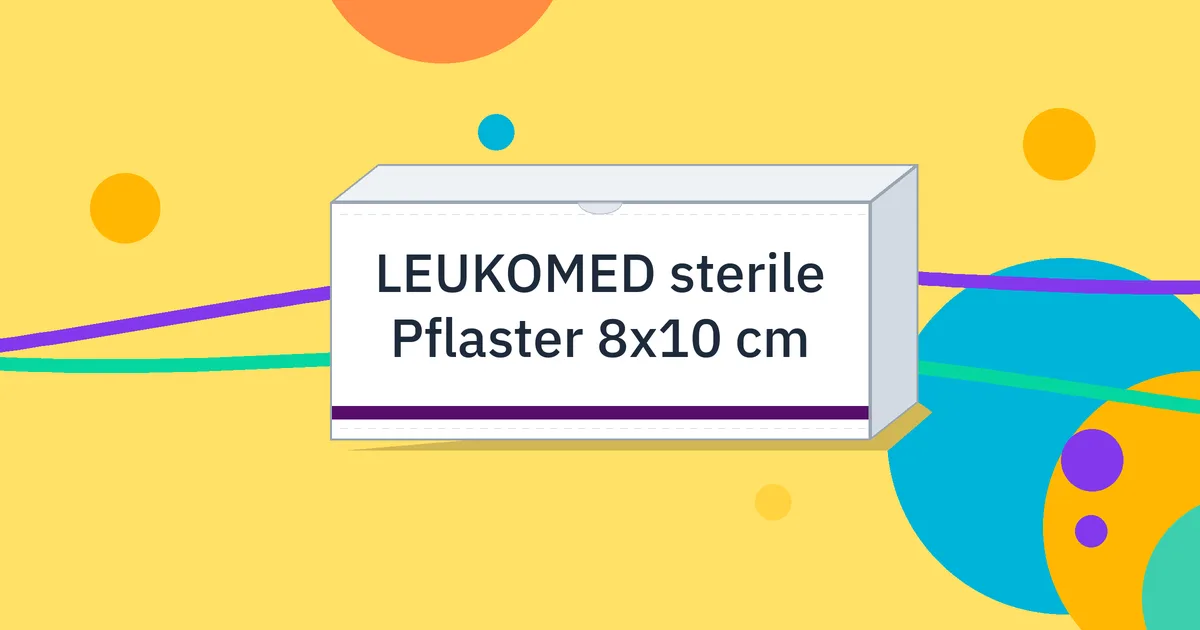 Symbolbild: Packung mit der Aufschrift LEUKOMED sterile Pflaster 8x10 cm (PZN 18437387) – Verfügbarkeit und Bezug in Apotheken in Frankfurt am Main
