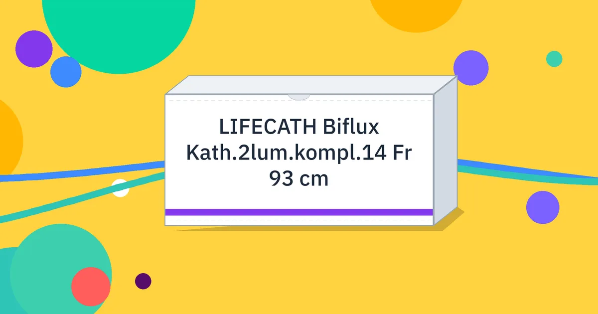 Symbolbild: Packung mit der Aufschrift LIFECATH Biflux Kath.2lum.kompl.14 Fr 93 cm (PZN 09397832) – Verfügbarkeit und Bezug in Apotheken in Frankfurt am Main