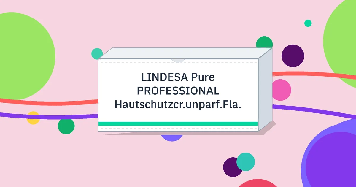 Symbolbild: Packung mit der Aufschrift LINDESA Pure PROFESSIONAL Hautschutzcr.unparf.Fla. (PZN 17291183) – Verfügbarkeit und Bezug in Apotheken in Frankfurt am Main