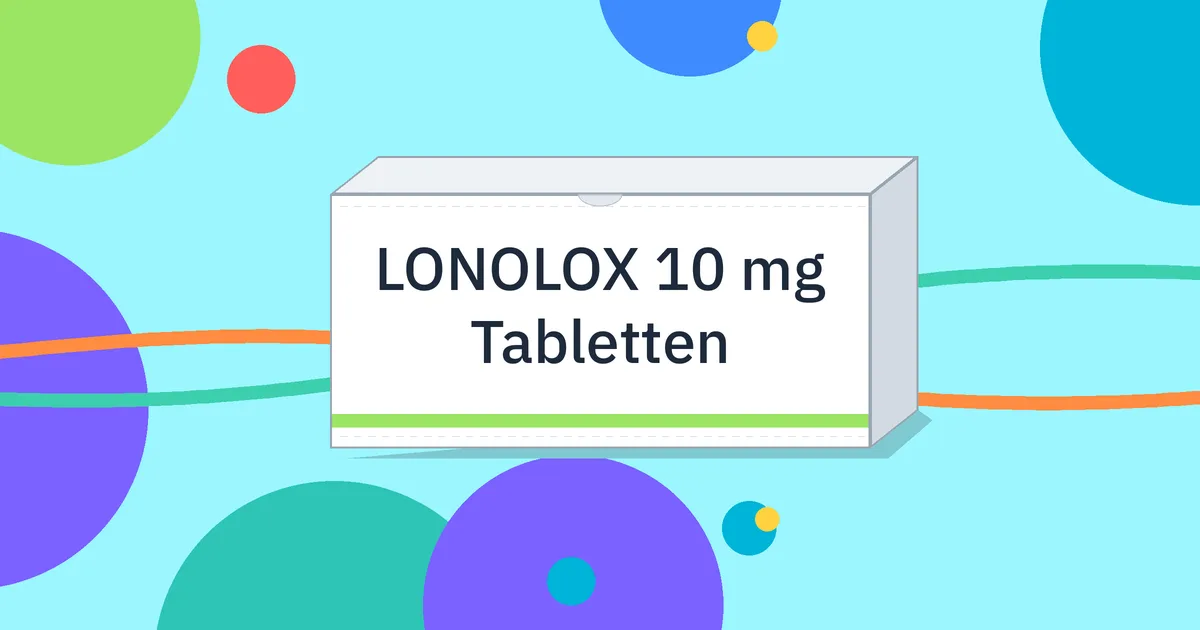 Symbolbild: Packung mit der Aufschrift LONOLOX 10 mg Tabletten (PZN 02492303) – Verfügbarkeit und Bezug in Apotheken in Frankfurt am Main