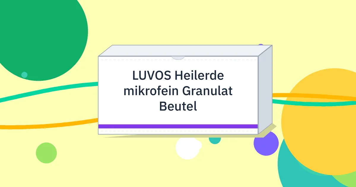 Symbolbild: Packung mit der Aufschrift LUVOS Heilerde mikrofein Granulat Beutel (PZN 15579709) – Verfügbarkeit und Bezug in Apotheken in Frankfurt am Main