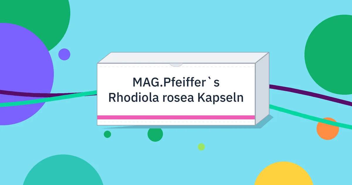 Symbolbild: Packung mit der Aufschrift MAG.Pfeiffer`s Rhodiola rosea Kapseln (PZN 17594334) – Verfügbarkeit und Bezug in Apotheken in Frankfurt am Main