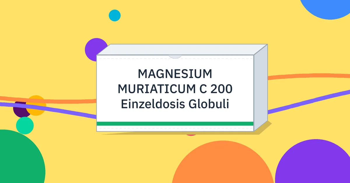 Symbolbild: Packung mit der Aufschrift MAGNESIUM MURIATICUM C 200 Einzeldosis Globuli (PZN 01918183) – Verfügbarkeit und Bezug in Apotheken in Frankfurt am Main