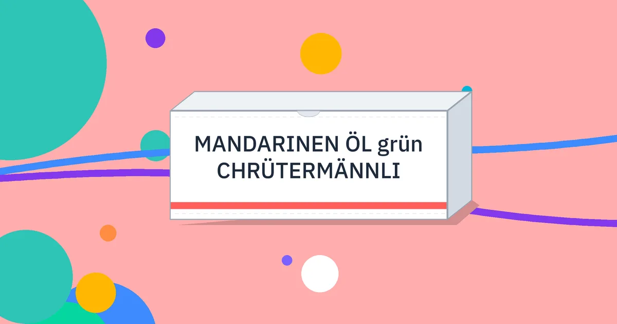 Symbolbild: Packung mit der Aufschrift MANDARINEN ÖL grün CHRÜTERMÄNNLI (PZN 07196940) – Verfügbarkeit und Bezug in Apotheken in Frankfurt am Main