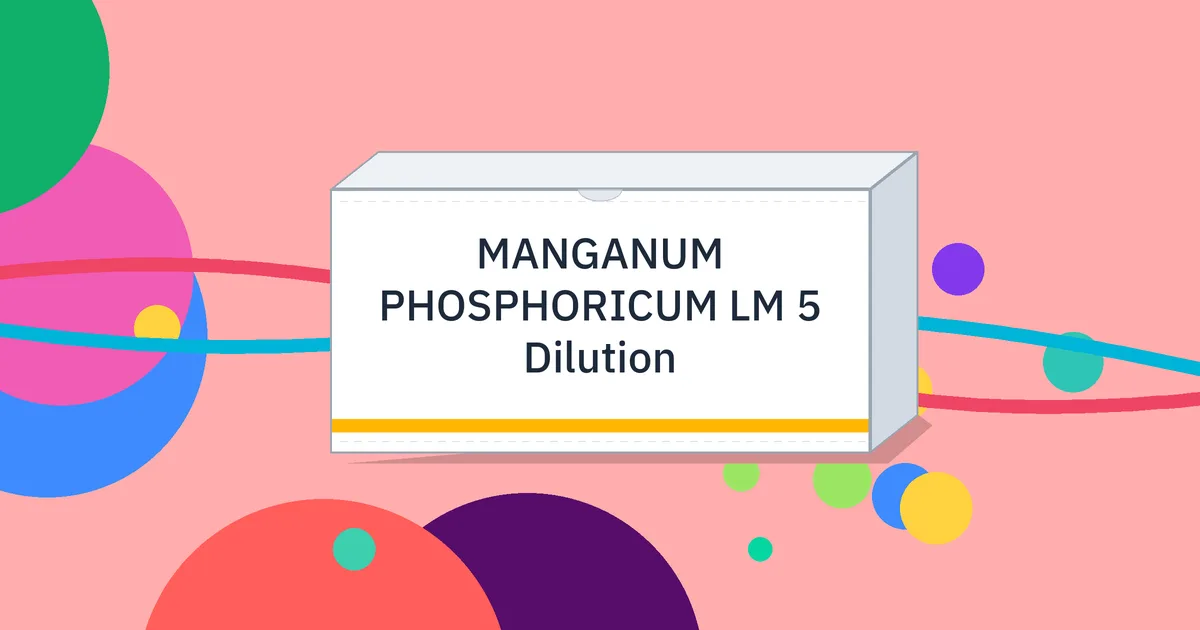 Symbolbild: Packung mit der Aufschrift MANGANUM PHOSPHORICUM LM 5 Dilution (PZN 12945444) – Verfügbarkeit und Bezug in Apotheken in Frankfurt am Main