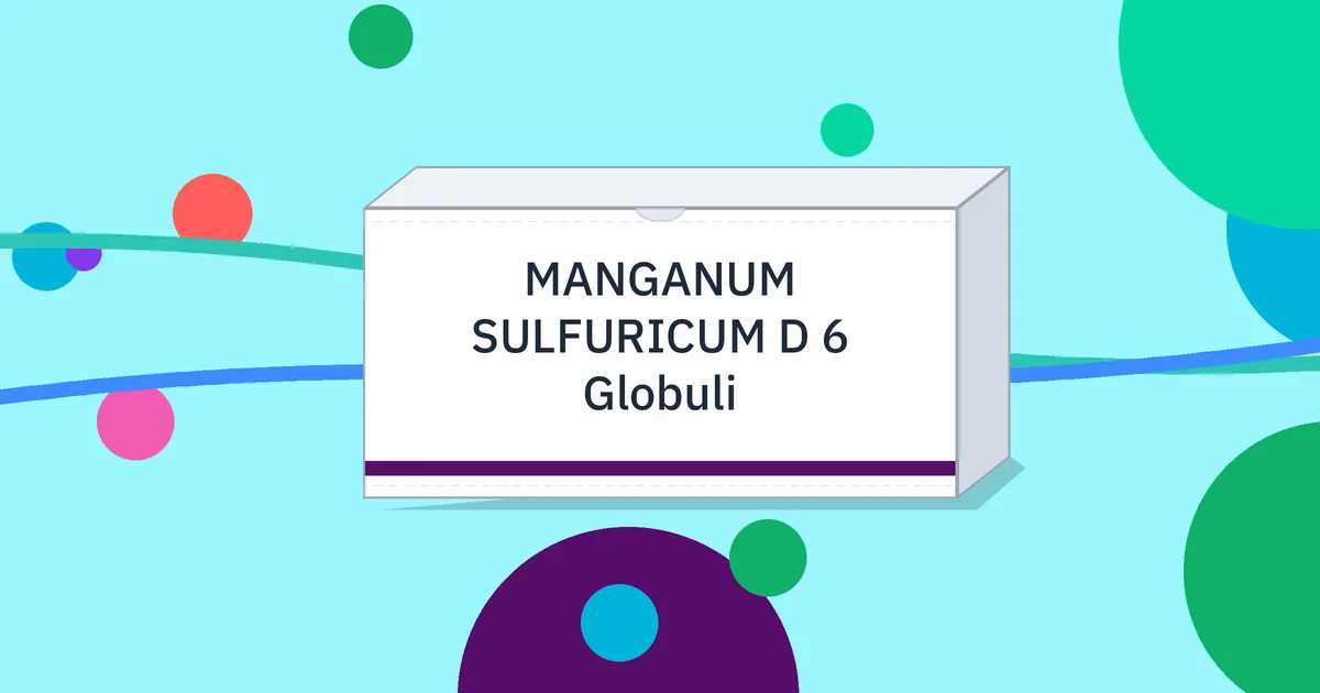 Symbolbild: Packung mit der Aufschrift MANGANUM SULFURICUM D 6 Globuli (PZN 01980851) – Verfügbarkeit und Bezug in Apotheken in Frankfurt am Main