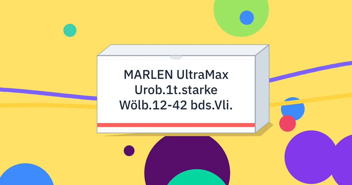 Symbolbild: Packung mit der Aufschrift MARLEN UltraMax Urob.1t.starke Wölb.12-42 bds.Vli. (PZN 14363752) – Verfügbarkeit und Bezug in Apotheken in Frankfurt am Main